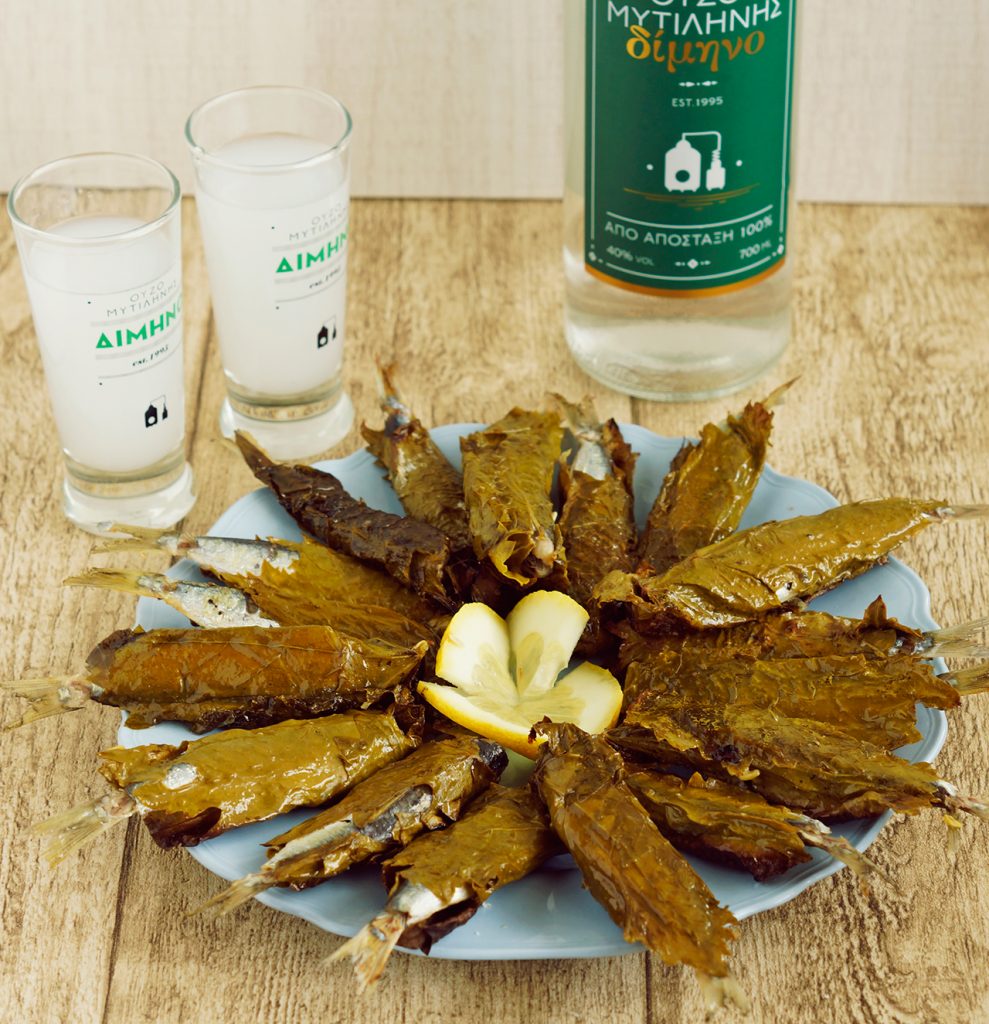 Roasted Papalina Sardine Wrapped in Vine Leaves | Lesvos Insider